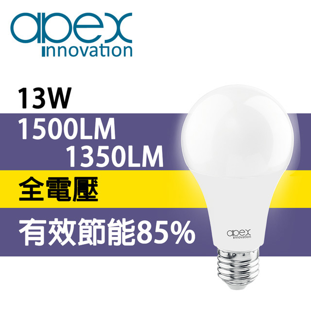 【APEX】13W高效能廣角LED燈泡 全電壓 E27(8入) - PChome 24h購物
