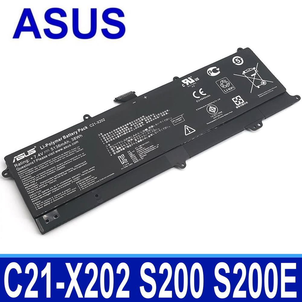 ASUS C21-X202 2芯 電芯 電池 S200 S200E S200L987E X201E X202E - PChome 24h購物